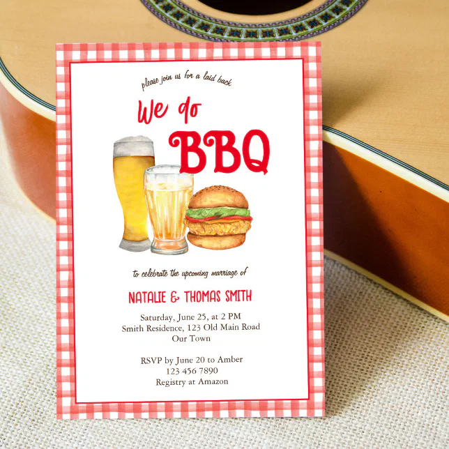 We do BBQ barbecue bridal shower couples shower Invitation | Zazzle