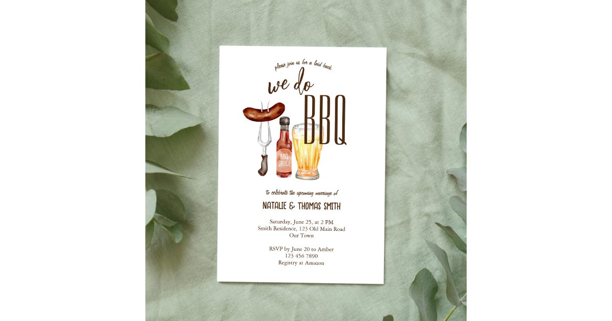 We do BBQ barbecue bridal shower couples shower Invitation | Zazzle
