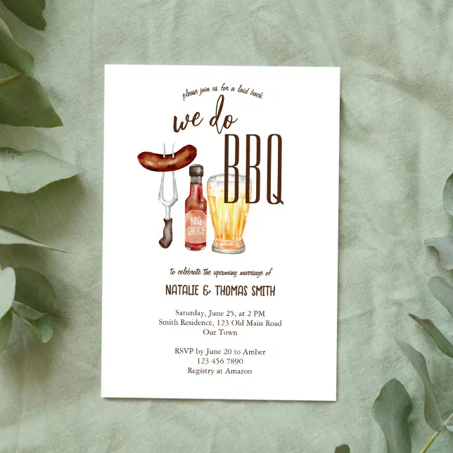 We do BBQ barbecue bridal shower couples shower Invitation | Zazzle