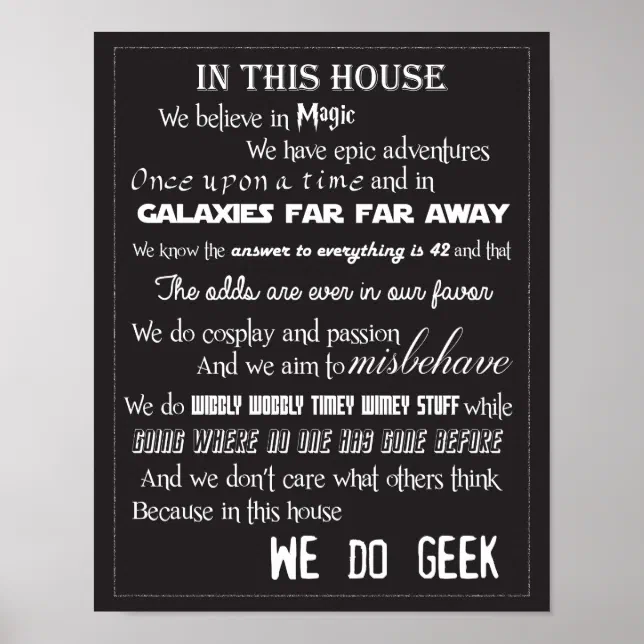 We Do Geek Poster - B/W | Zazzle