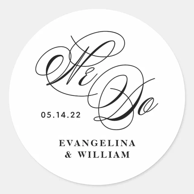 We Do Wedding Favor Sticker | Zazzle