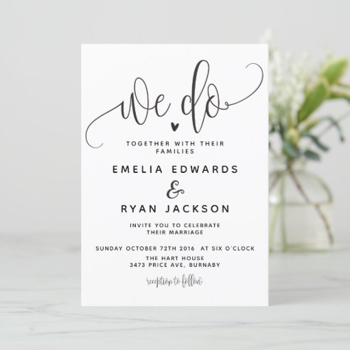 We Do Wedding invitation | Zazzle
