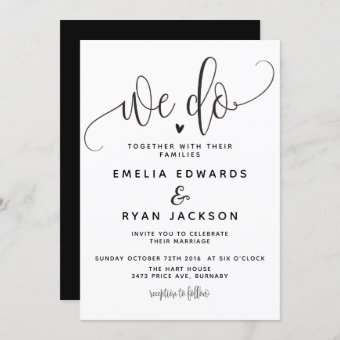 We Do Wedding invitation | Zazzle