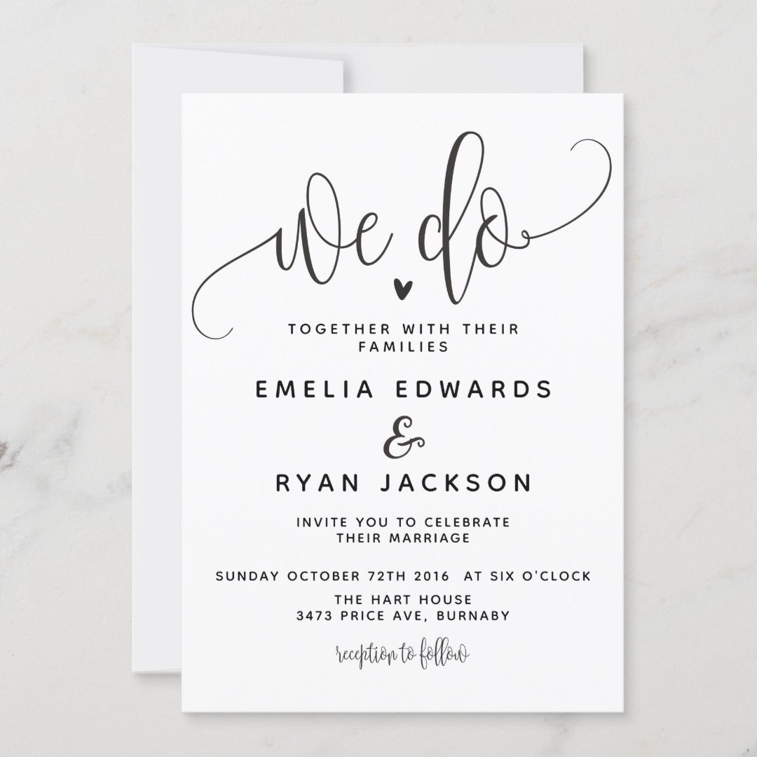 We Do Wedding invitation | Zazzle