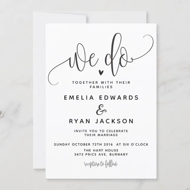 We Do Wedding invitation | Zazzle