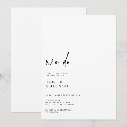 We Do Wedding Invitation | Zazzle