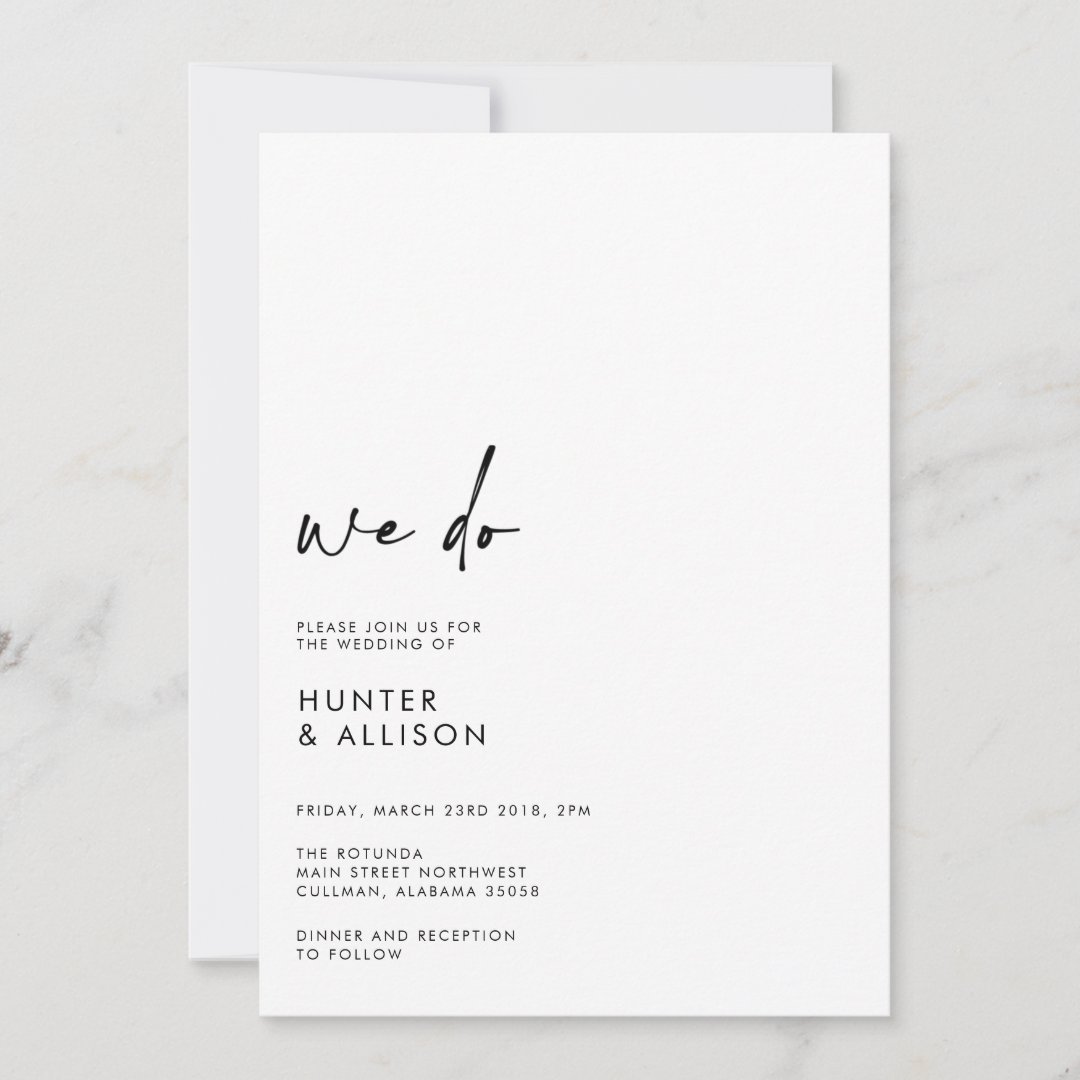 We Do Wedding Invitation | Zazzle