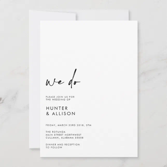 We Do Wedding Invitation | Zazzle