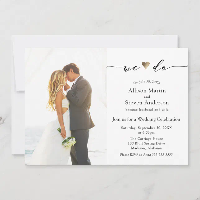 We Do Wedding Reception Invitation | Zazzle