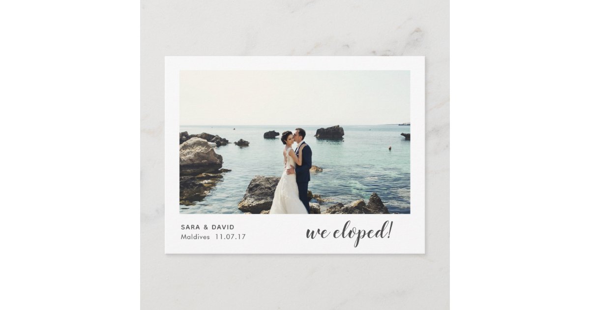 We Eloped Elopement Announcement Postcard 5 | Zazzle