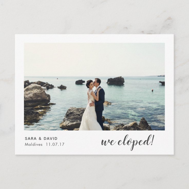 We Eloped Elopement Announcement Postcard 5 | Zazzle