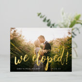 We Eloped | Gold Foil Wedding Announcement | Zazzle