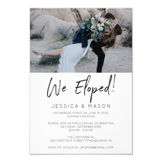 We Eloped Handwritten Invite Eloped Announcement | Zazzle.com