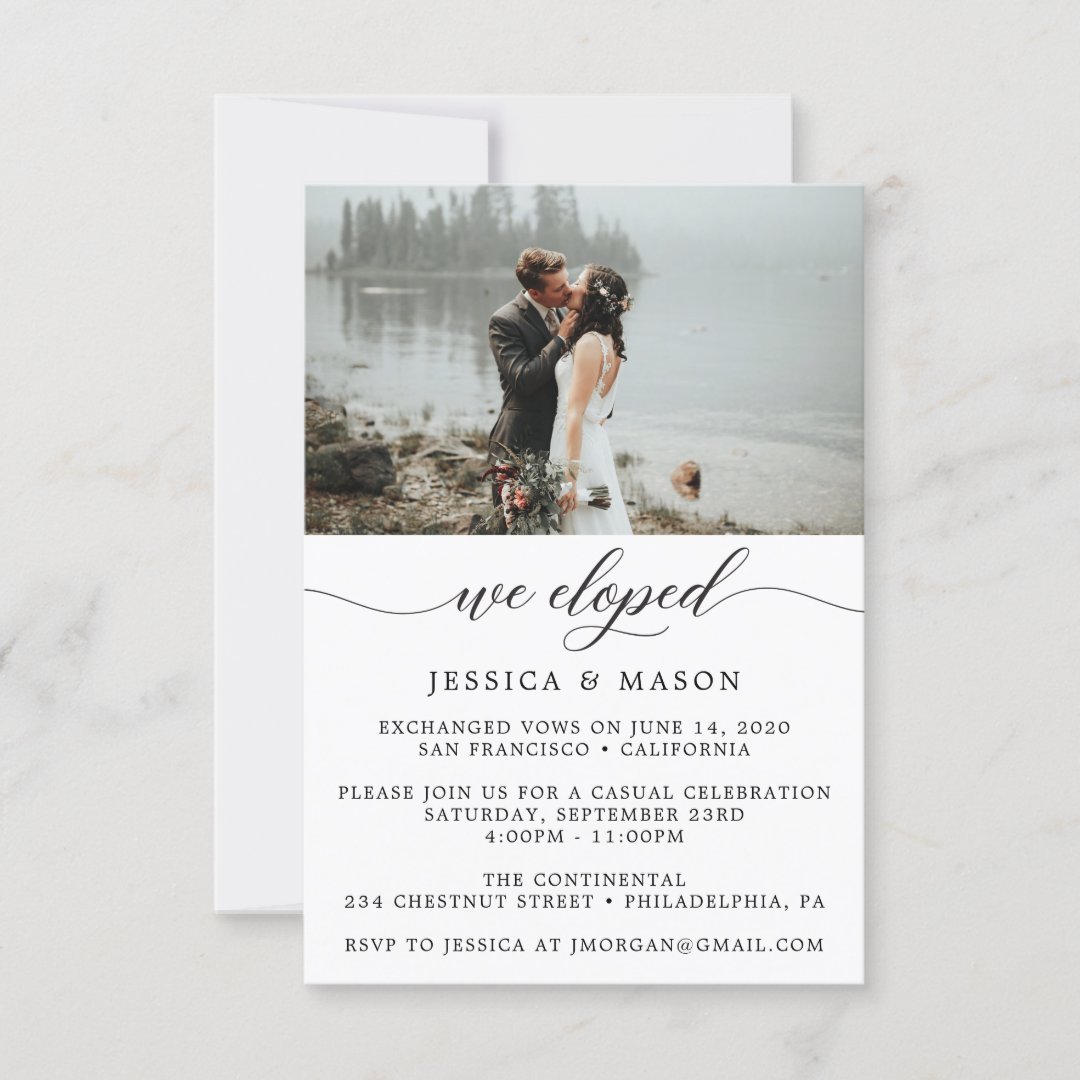 We Eloped Invite Eloped Announcement | Zazzle