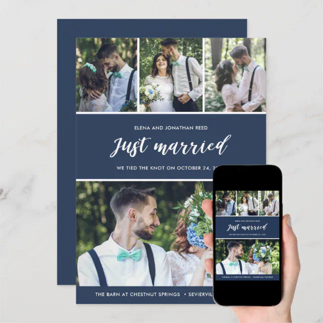 We Eloped Just Married Wedding Announcement | Zazzle