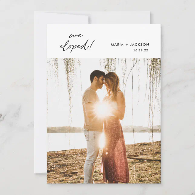 We Eloped Photo Elopement Announcement | Zazzle