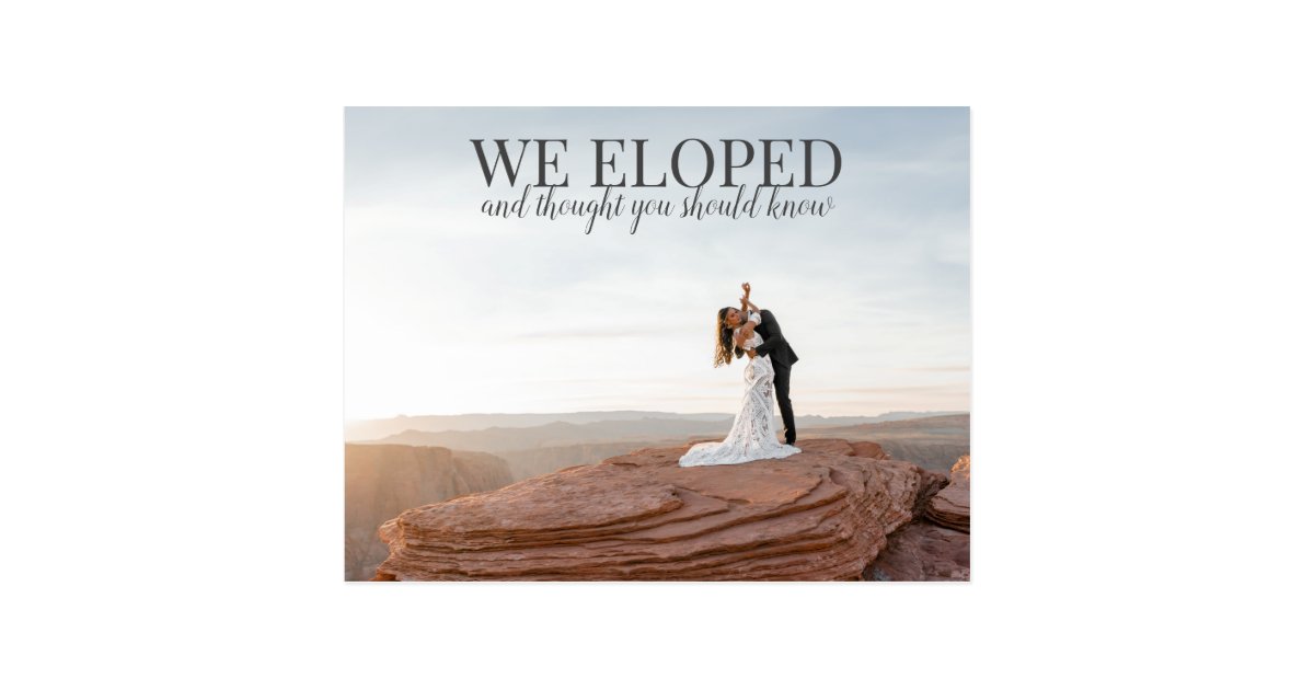 We Eloped Photo Save The Date Postcard | Zazzle.com