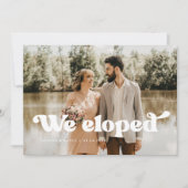 We eloped Stylish retro wedding photo Announcement | Zazzle