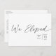 We Eloped Text Elegant Script Minimal Announcement Postcard | Zazzle