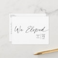 We Eloped Text Elegant Script Minimal Announcement Postcard | Zazzle