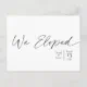 We Eloped Text Elegant Script Minimal Announcement Postcard | Zazzle
