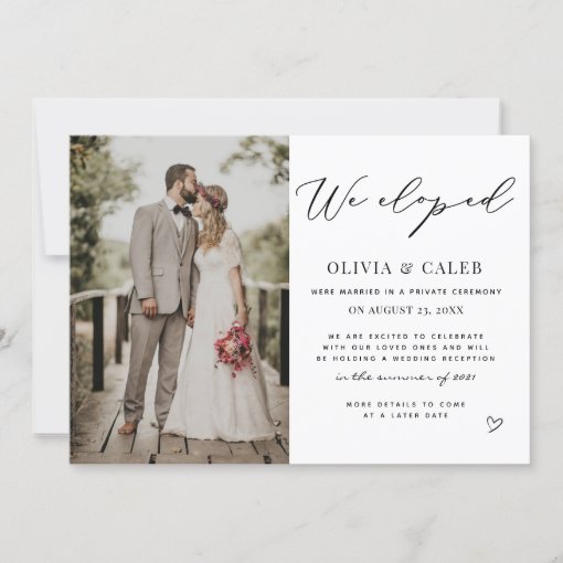 We Eloped Wedding Announcement | Zazzle
