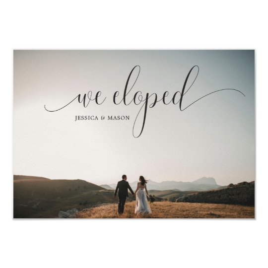 We Eloped Wedding Announcement Photo | Zazzle.com
