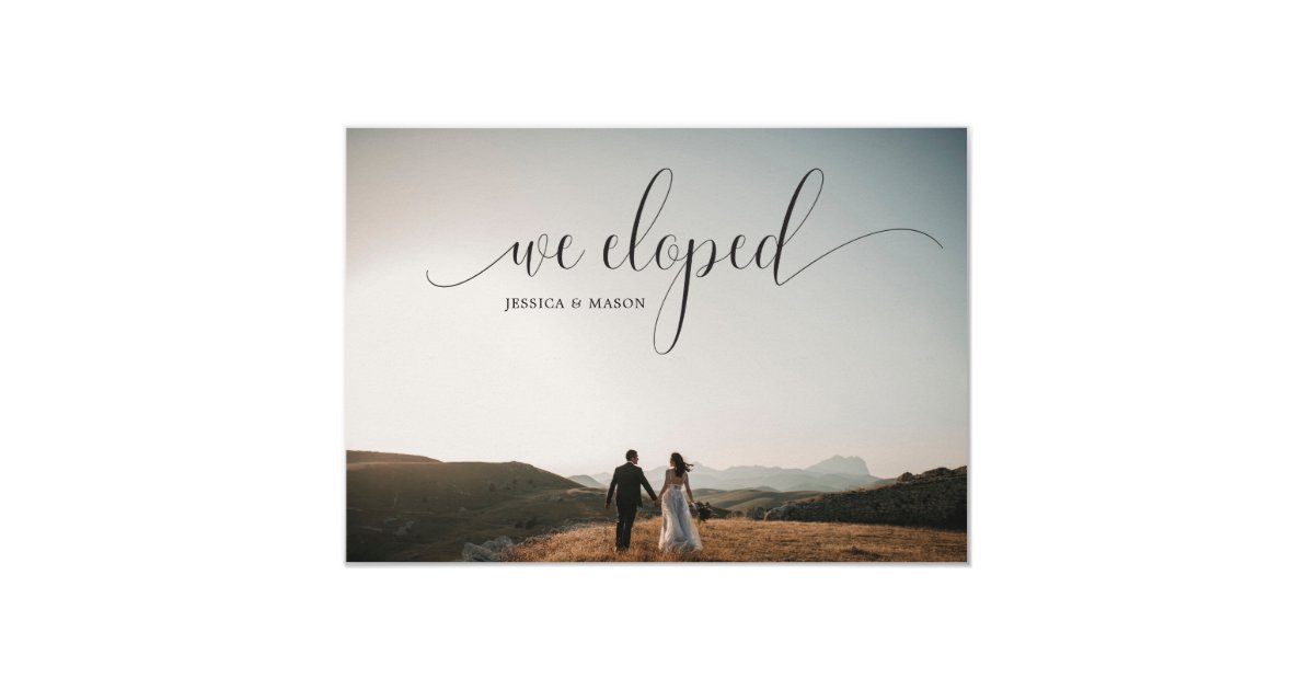 We Eloped Wedding Announcement Photo | Zazzle.com