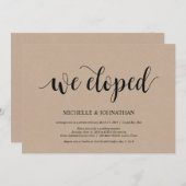 We eloped, Wedding Elopement Reception Invites | Zazzle