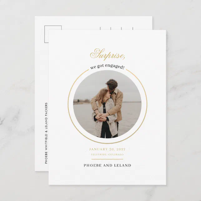 We Got Engaged Photo Engagement Party Invitation Postcard | Zazzle