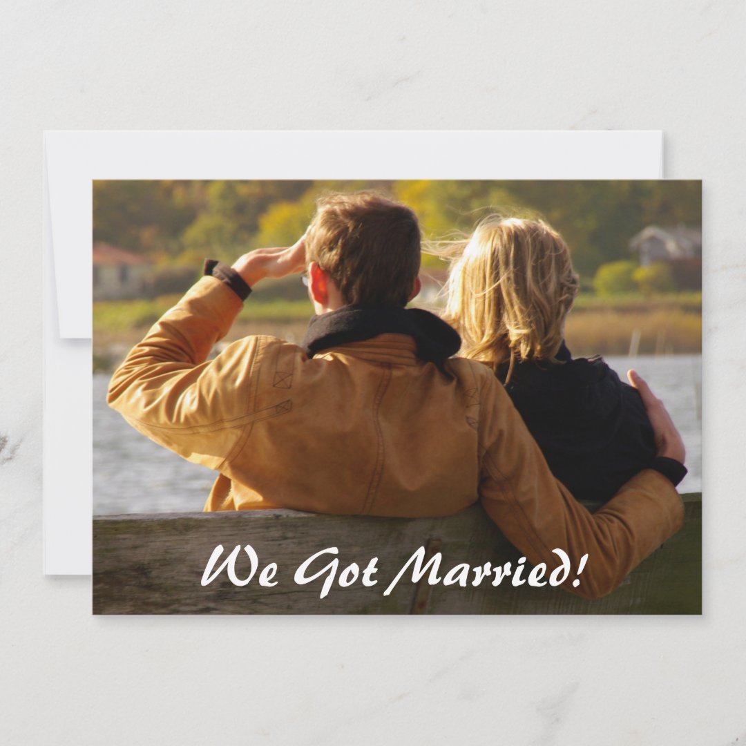 We Got Married! Post Wedding Party Custom Photo Invitation | Zazzle