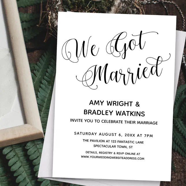 We Got Married Post-Wedding Reception Only Invitation | Zazzle