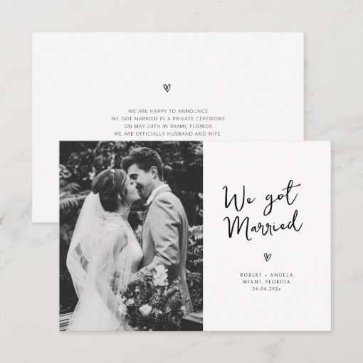 we got married wedding announcement | Zazzle