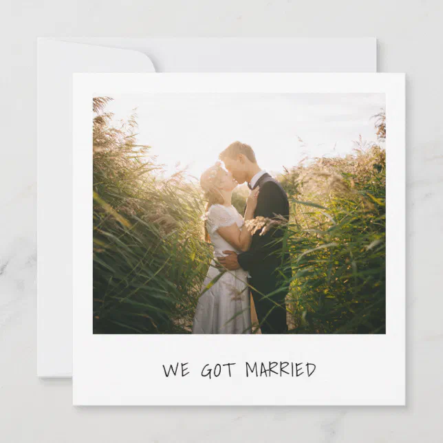We Got Marrried Photo Wedding Elopement Announcement | Zazzle