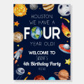 We Have A Four Year Old 4th Birthday Welcome Sign | Zazzle