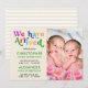 We Have Arrived Photo Twin Baby Birth Announcement | Zazzle