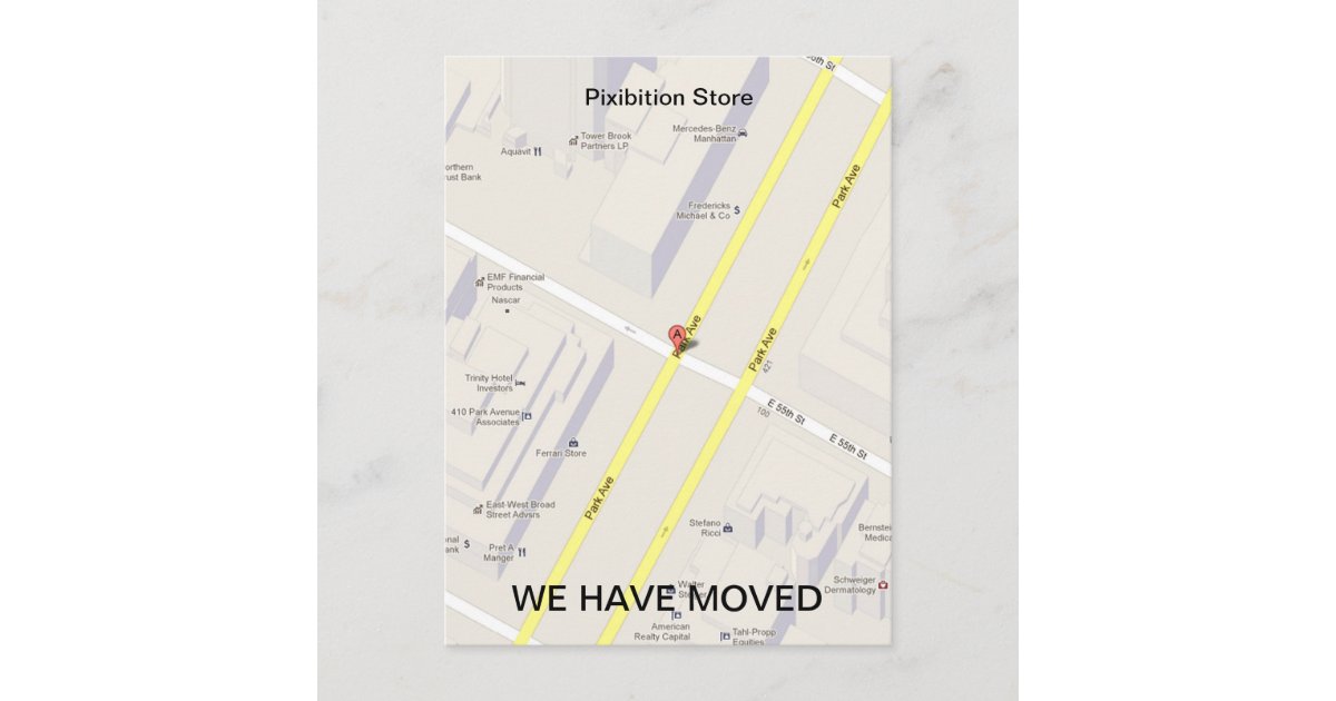 We Have Moved Add Map Postcard | Zazzle