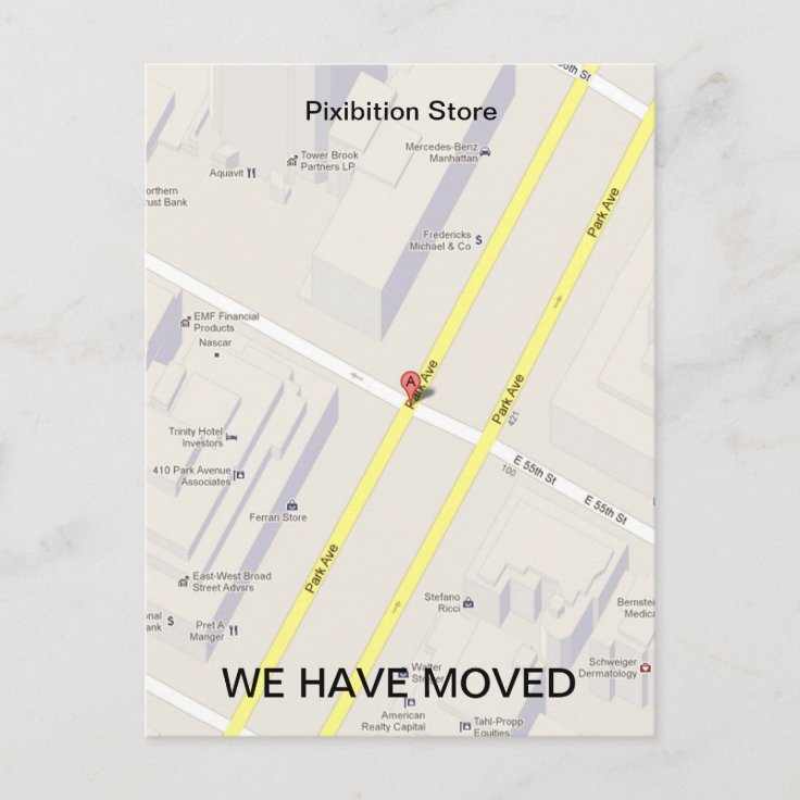 We Have Moved Add Map Postcard | Zazzle
