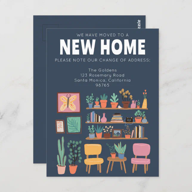 We Have Moved Address Change Cute Livingroom Postcard | Zazzle