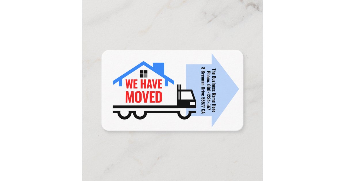 WE HAVE MOVED Company Business Card | Zazzle