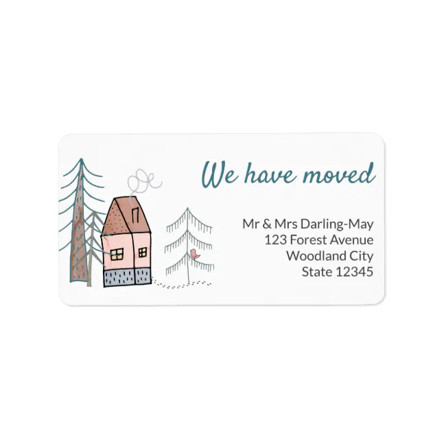 We have Moved Cute New Home Return Address Label | Zazzle