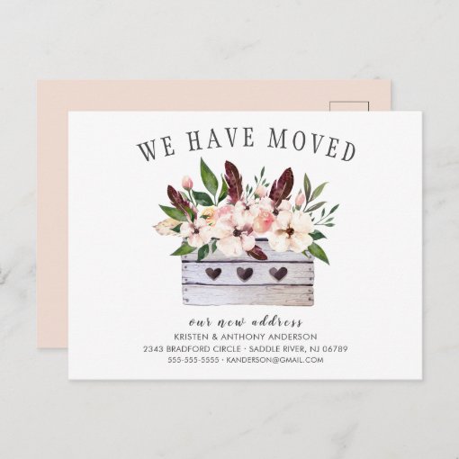 We Have Moved Flower Box Moving Announcement | Zazzle