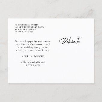 We have moved modern family new address announcement postcard | Zazzle