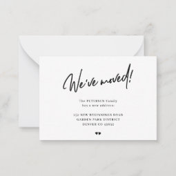 We have moved modern script moving announcement | Zazzle