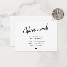 We have moved modern script moving announcement | Zazzle