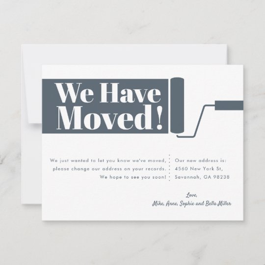 We Have Moved Moving Announcement Card | Blue | Zazzle.com