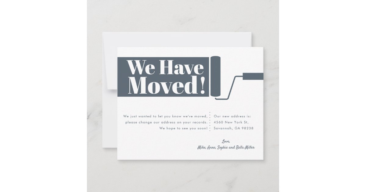 We Have Moved Moving Announcement Card | Blue | Zazzle