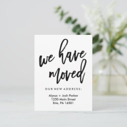 We Have Moved | Simple Modern Typography Announcement Postcard | Zazzle