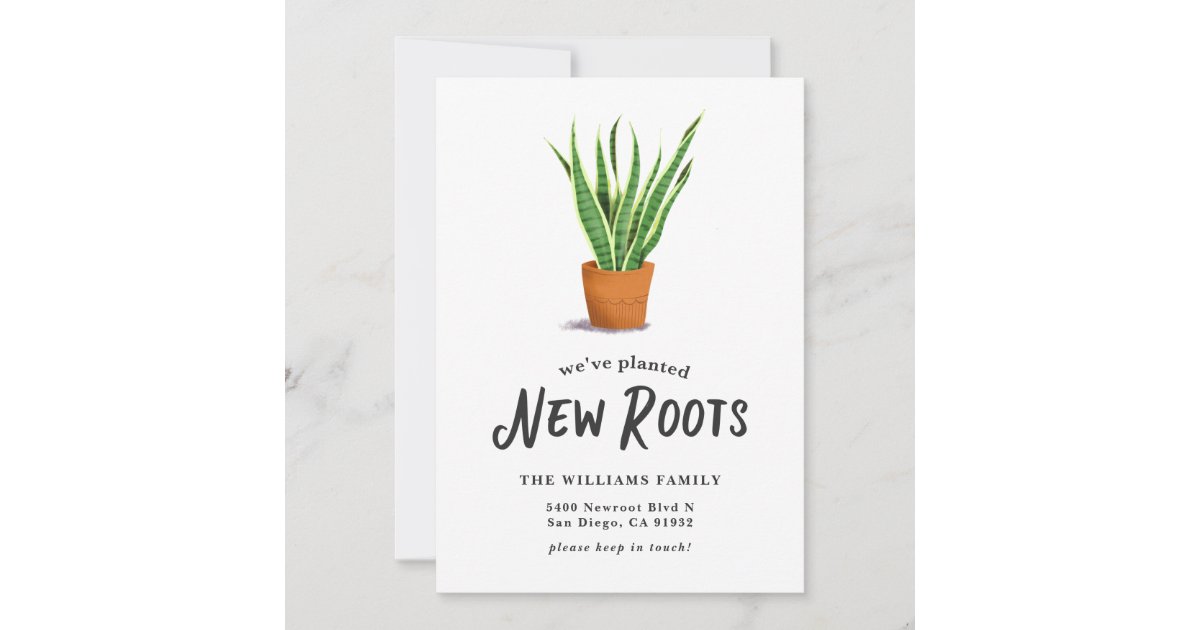 We Have Planted New Roots Moving Announcement | Zazzle