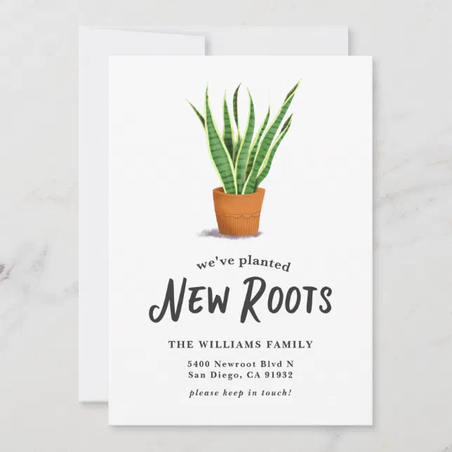 We Have Planted New Roots Moving Announcement | Zazzle
